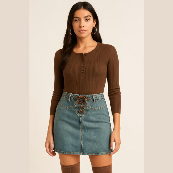 Faded Glory | Skirts | Faded Glory Denim Tie Front Pencil Skirt With ...